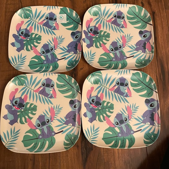 Disney | Dining | Disney Stitch Set 4 Bamboo Dinner Plates | Poshmark